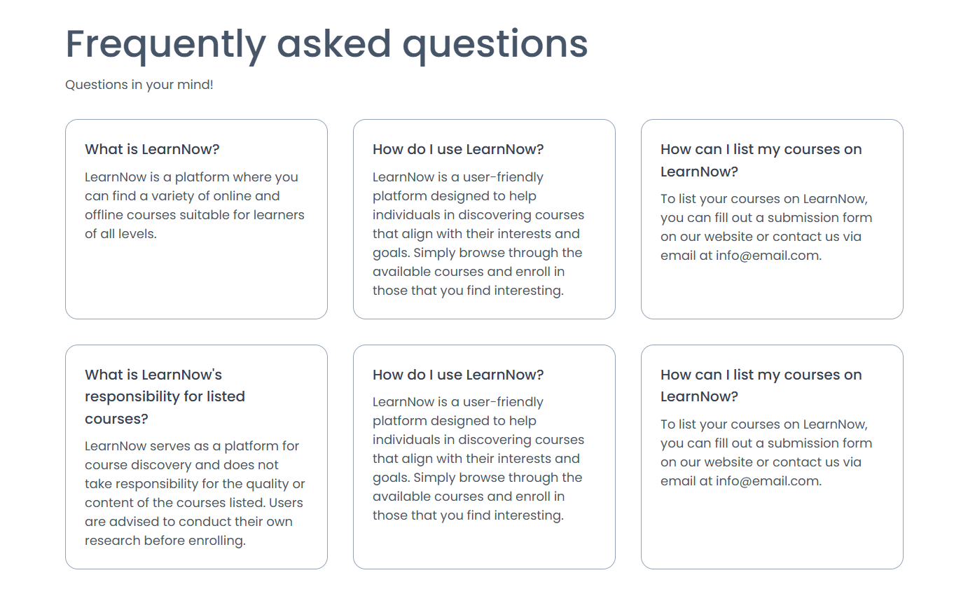 3 React FAQ Components with Tailwind CSS